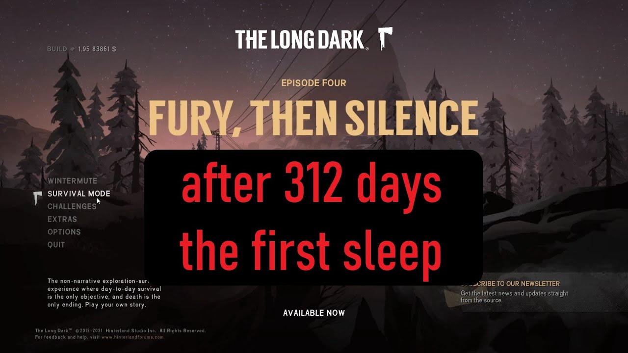 The Long Dark longest no Sleep #1020c - after 312 days the first sleep ...