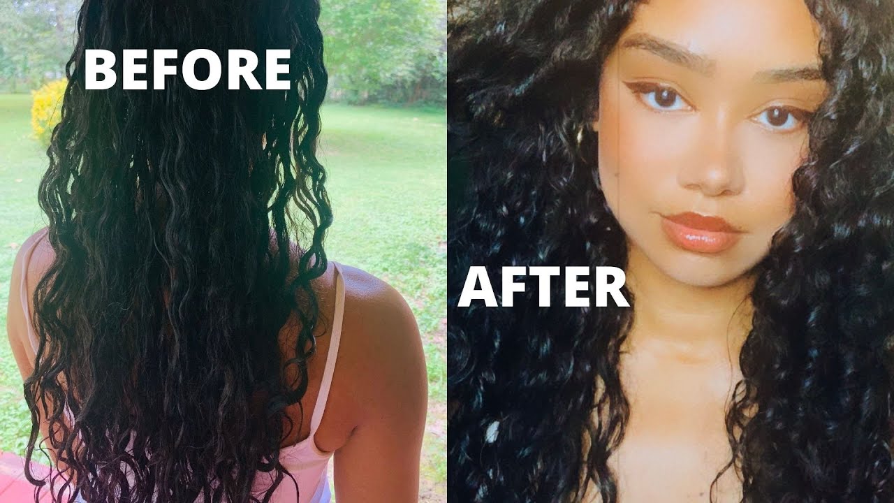 2021 CURLY HAIR ROUTINE FOR 3A CURLY HAIR AND LOW VOLUME HAIR - YouTube