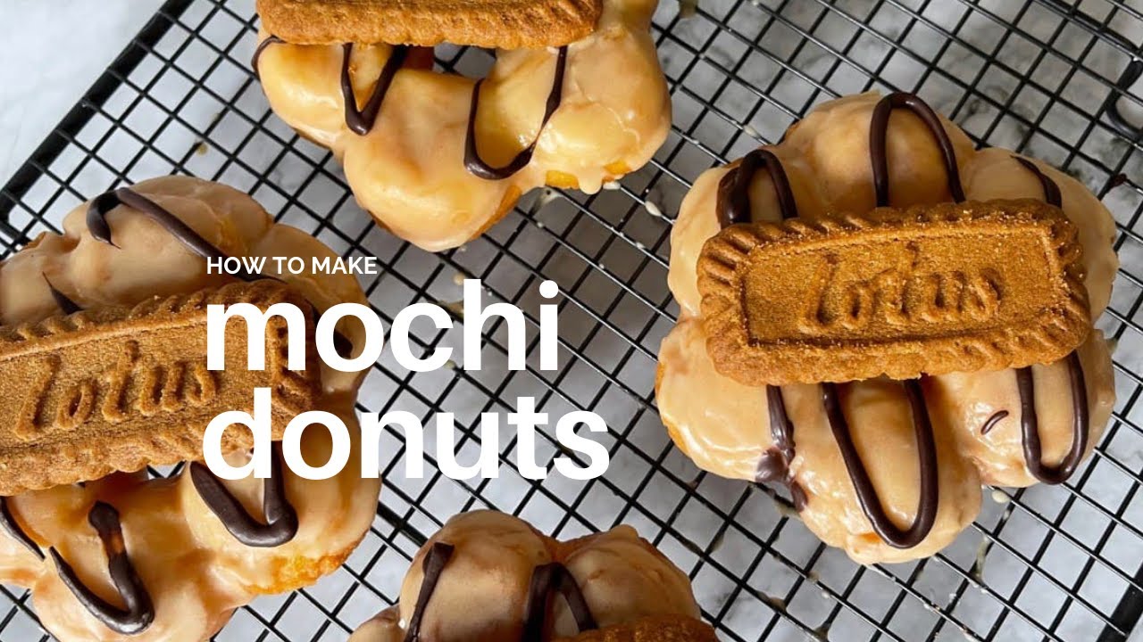 How to Make Lotus Biscoff Mochi Donuts - Pon De Rings Donat Mochi ...