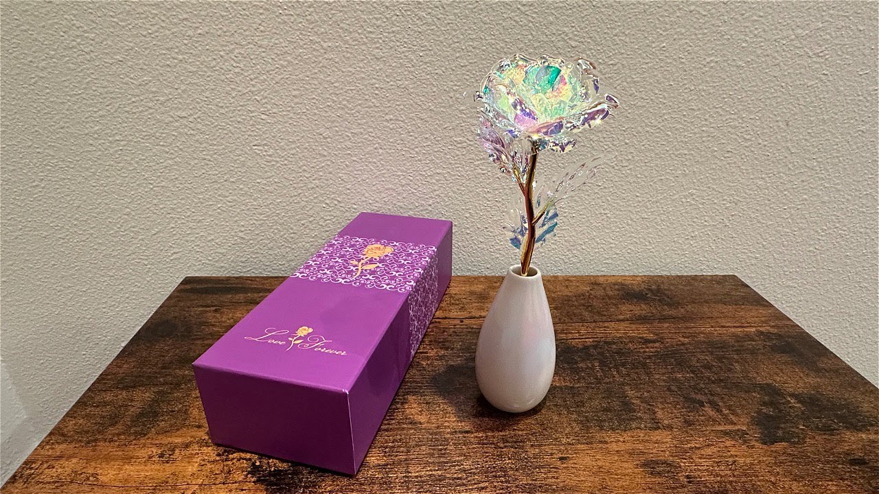 Colorful Artificial Rose Flower and Vase - Great Packaging - YouTube