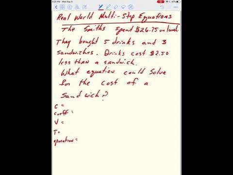 Real world multi step equations - YouTube