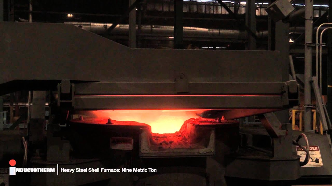 Heavy Steel Shell Induction Melting Furnace by Inductotherm - YouTube