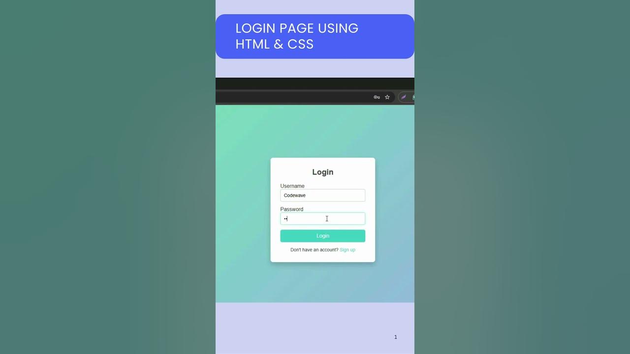 Login Page Design in HTML & CSS | Stunning UI in 1 Minute #Shorts #coding #login_form - YouTube