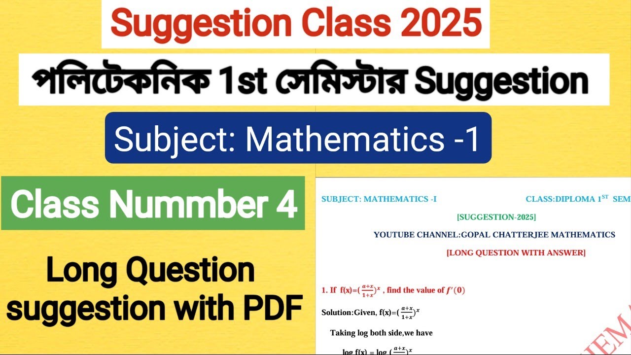 #Polytechnic 1st semester 2025 Suggestion class||Long Question ...