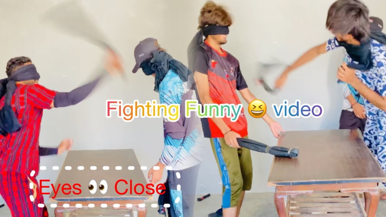 Eyes close fighting funny video - YouTube