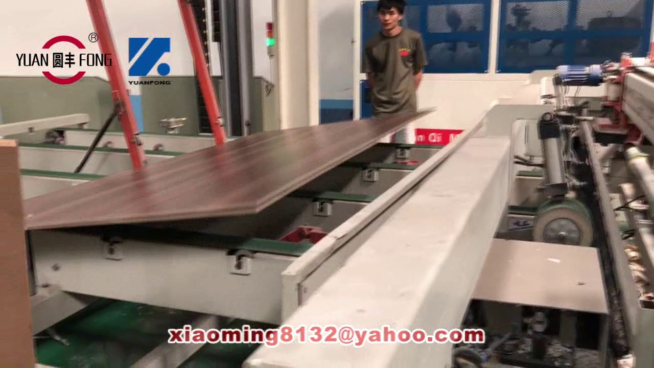 melamine press/automatic press line/lamination MDF line - YouTube