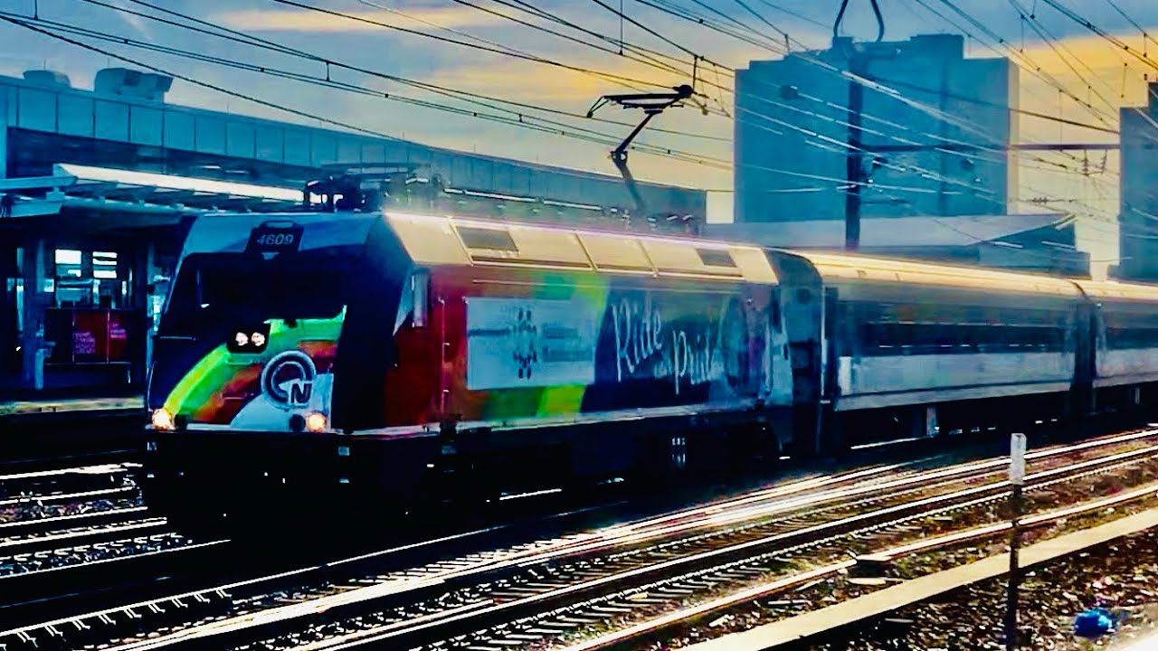 NJTransit & Amtrak Action At Harrison: Ft NJT 4609 & NJT Equipment Move ...