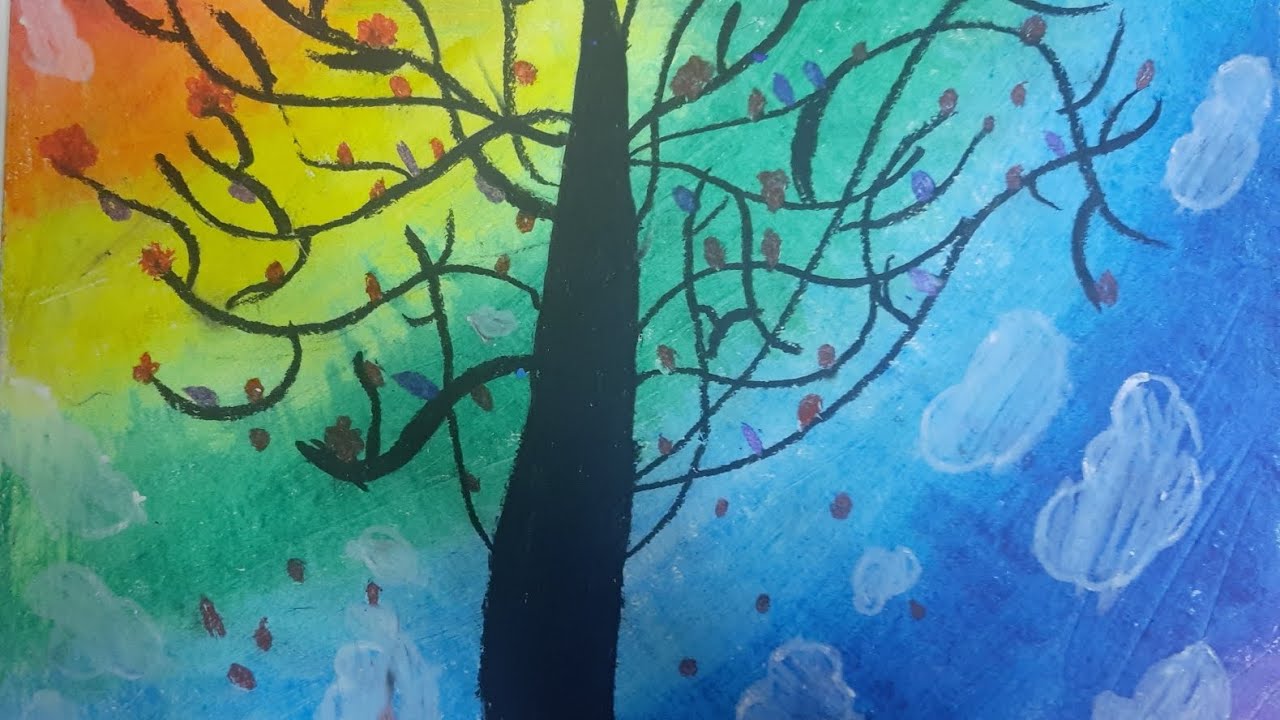 Beautiful Nature View|| Nature Drawing||Oil Pastel Drawing - YouTube