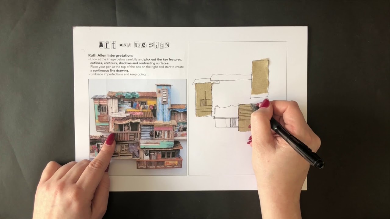 Continuous Line Drawing Art and Design - Slum Architecture - Ruth Allen ...