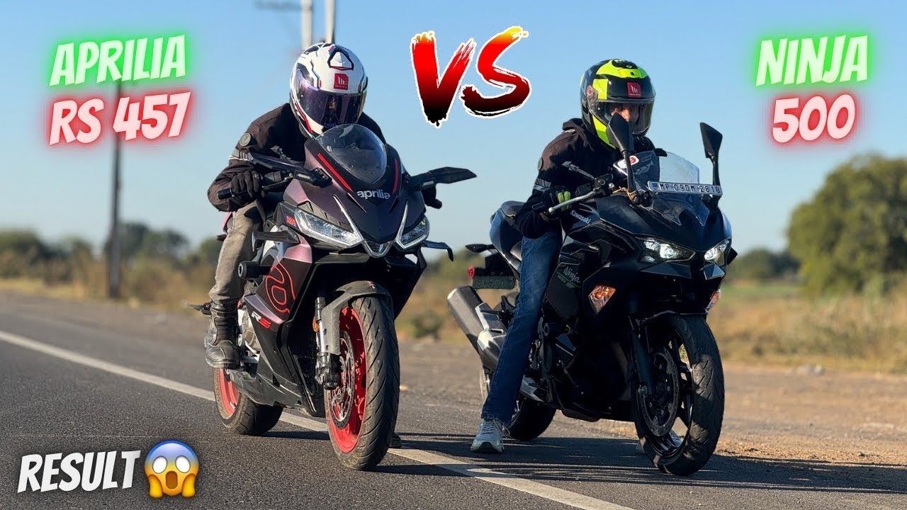 Ninja 500 vs Aprilia RS457 Drag Race 🥵 | Highway Battle 🔥| - YouTube