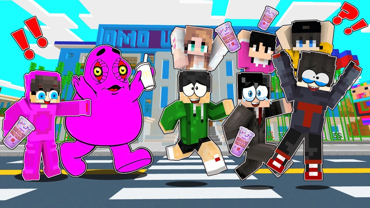 GRIMACE SHAKE PRANK in Minecraft | KINAGAT ANG MGA BESHY KO NG GRIMACE ...