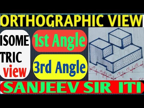 How To Draw Isometric view and Orthographic view in 3rd Angle and 1st ...
