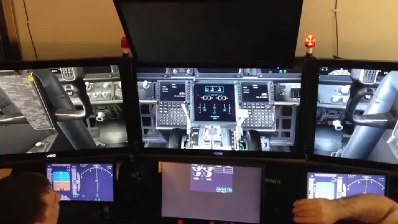 Six screen FSX PFD MFD and overhead setup - YouTube
