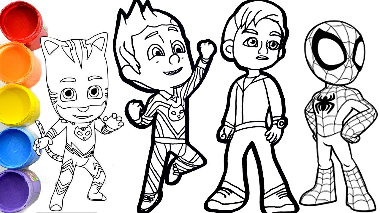 🔴🔴Drawings of the Marvel's Spidey and His Amazing Friends Vs PJ masks ...