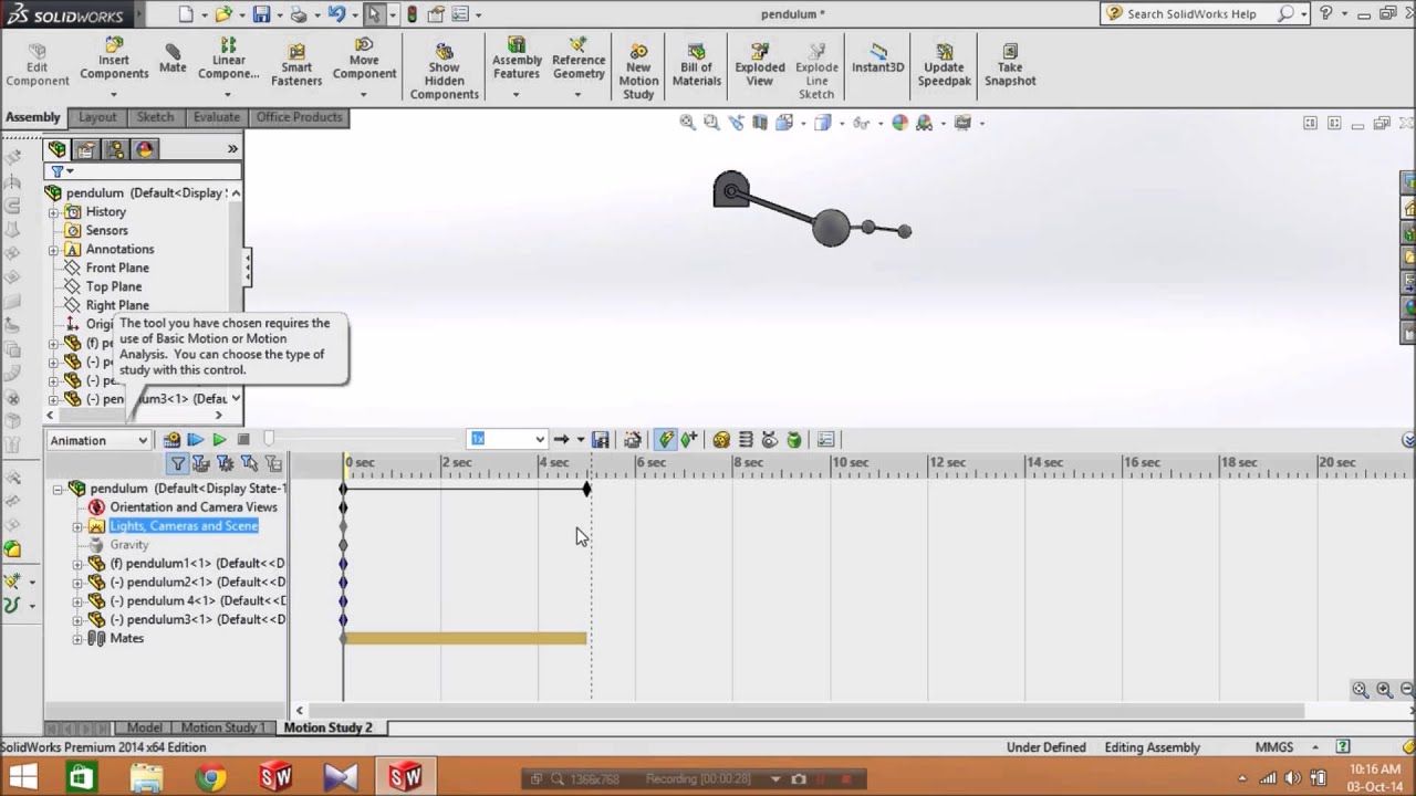 Triple Pendulum Simulation in Solidworks - YouTube