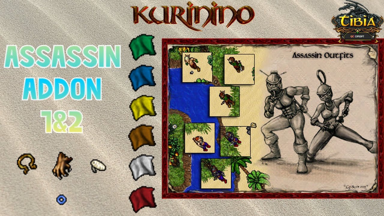 TIBIA 2021 #16 | COMO CONSEGUIR ADDONS 1 Y 2 ASSASSIN OUTFIT | Gameplay ...