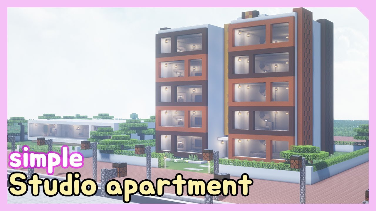 마인크래프트 건축 강좌ㅣ간단한 원룸 아파트 l Minecraft Simple Studio Apartment Tutorial l ...