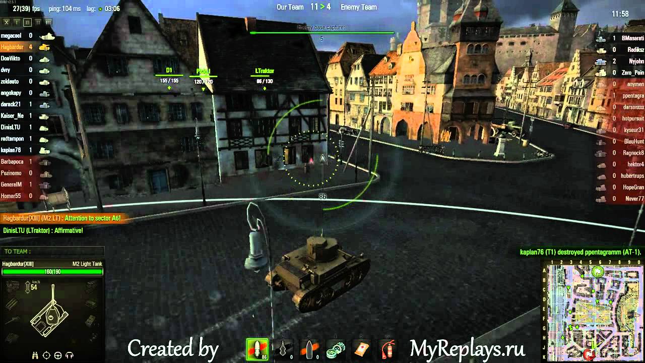 WOT: Himmelsdorf - M2 Light Tank - 6 frags - Top Gun, - YouTube