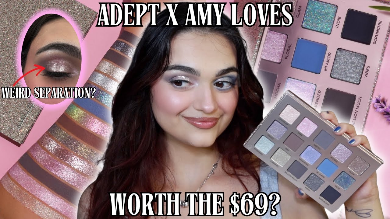 NEW Adept Cosmetics X Amy Loves Eyeshadow Palette Review - YouTube