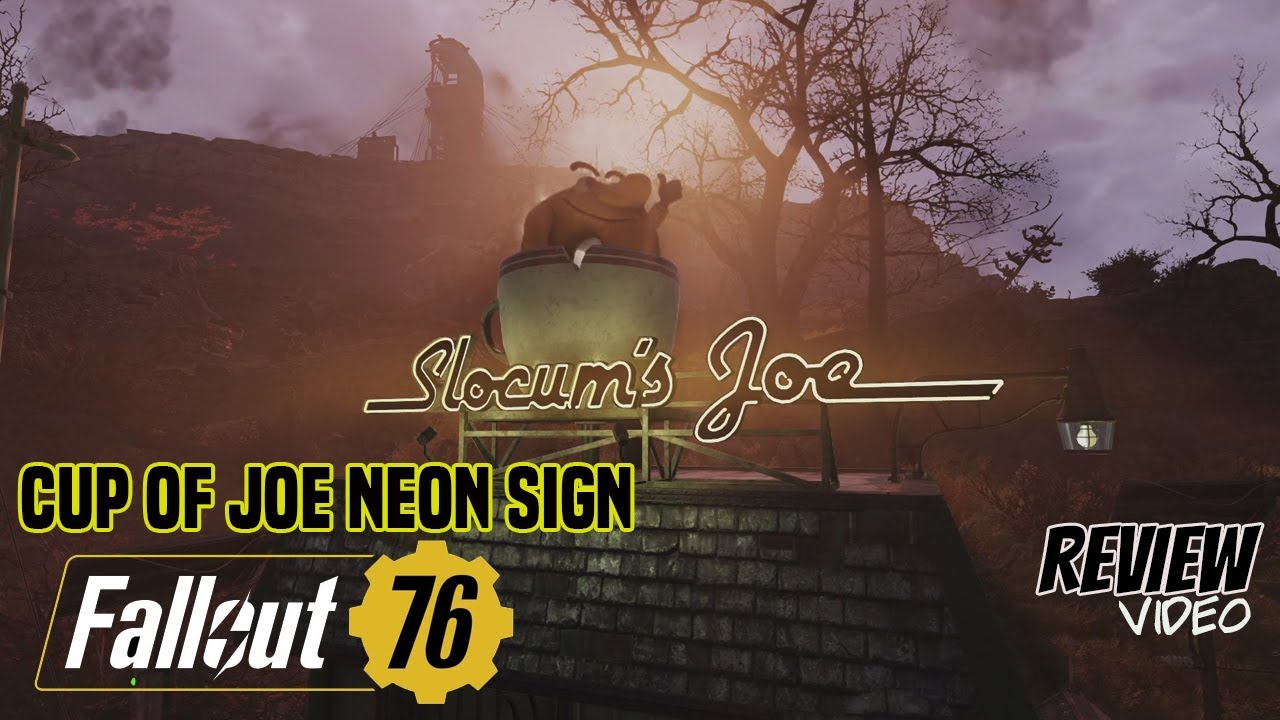 Fallout 76 - Cup of Joe Neon Sign [Unlockable for 250 Atoms] - YouTube