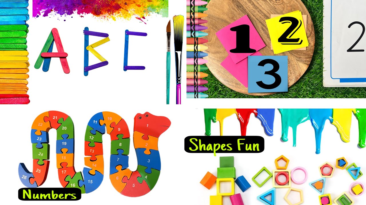 ABC, 123 & Shapes Fun | Learn Letters, Numbers & Write Counting - YouTube