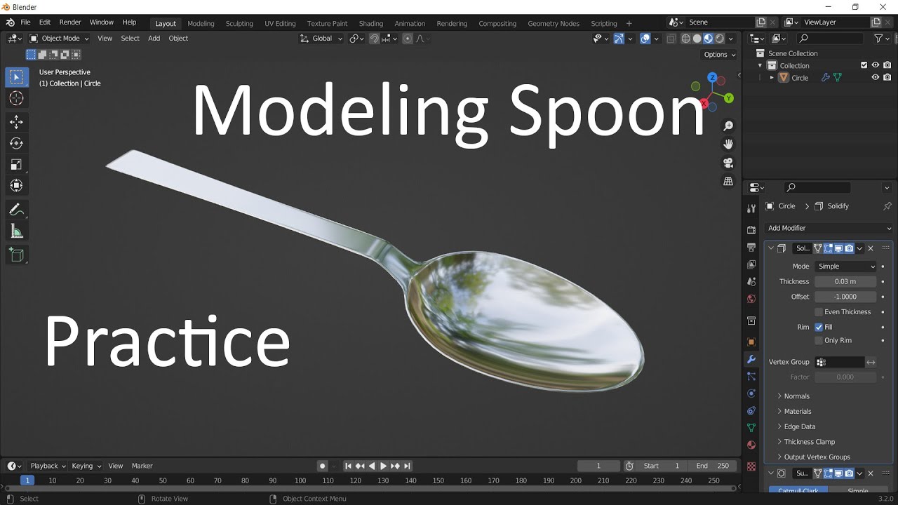 How to make a spoon in blender - YouTube