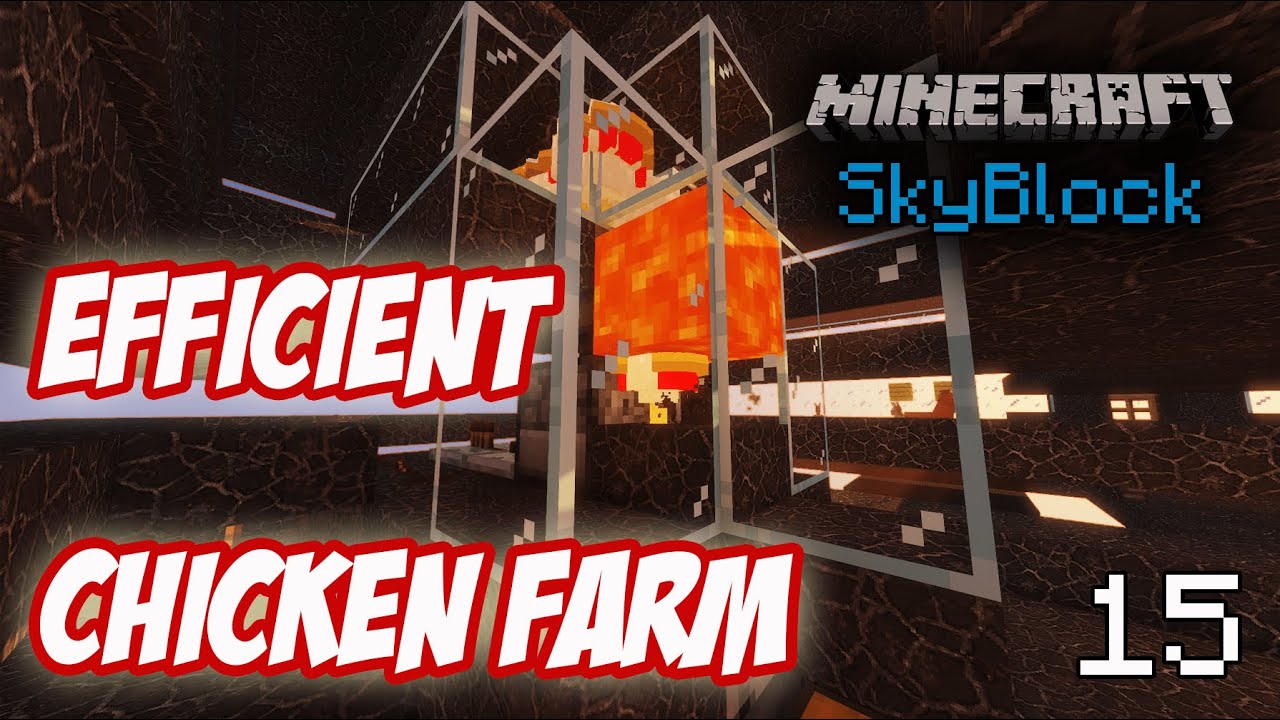 Minecraft SkyBlock 15 - How To Build an Automatic Cooked Chicken Farm ...