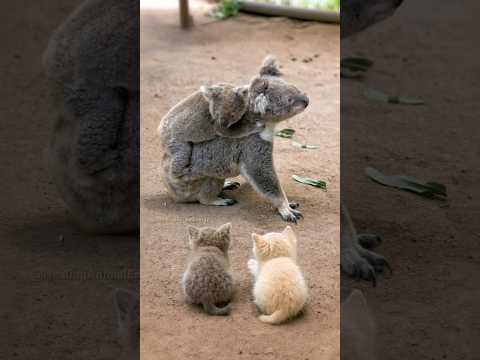 Koala Becomes a Mom for Two Lonely Kittens