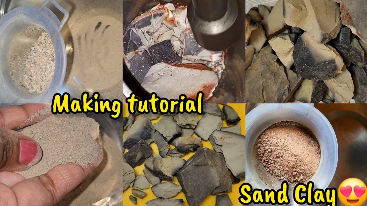 100% Natural Clay Sand Tutorial ♥️👑 Grey Sand Making 💕 Very Satisfying Pure Mud ️ Pure mud asmr ...