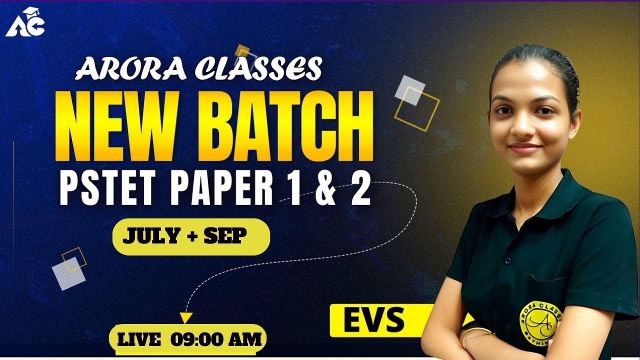 Pstet New Batch | Evs Class | Live 09:00 Am | By Ishika mam | Arora Classes - YouTube