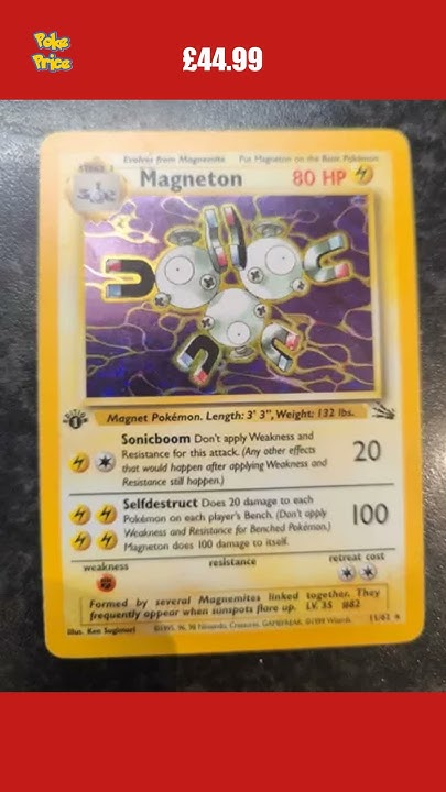 Magneton 11/62 1st Edition Fossil Set Rare Holo Pokemon Card WOTC TCG 1999 - YouTube