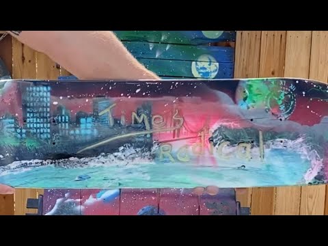 A RADICAL TIMElapse OF SKATEBOARD art for @Timesradical - YouTube