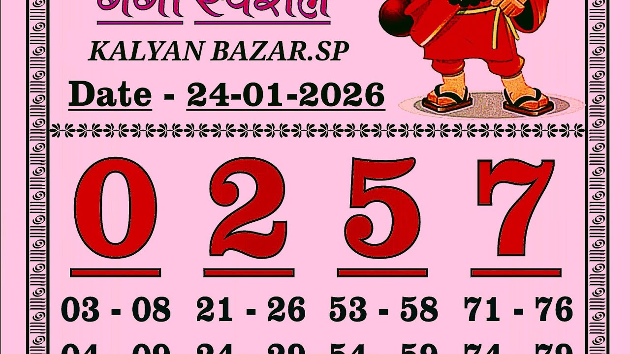 Tarihk 24/01/2026 akhas ganga chart, Chamatkar Chart Kalyan today - YouTube