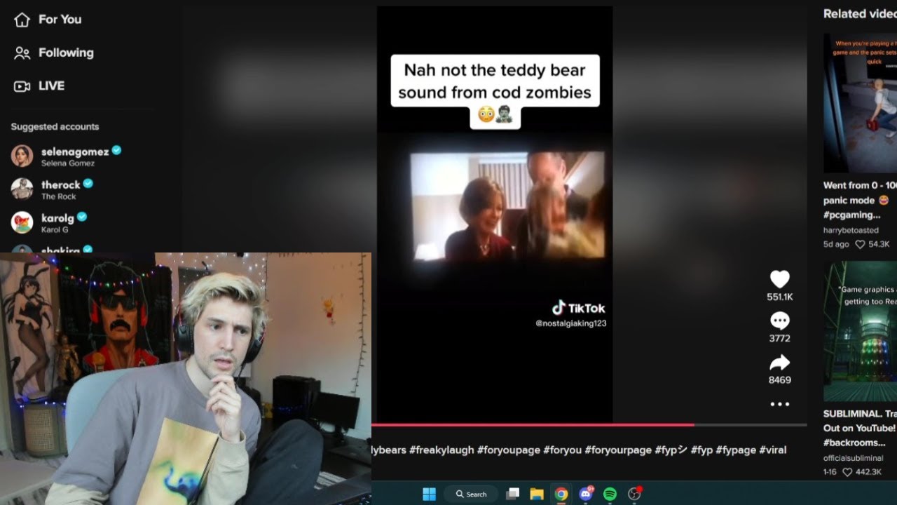 xQc finds the teddy bear sound from COD Zombies - YouTube