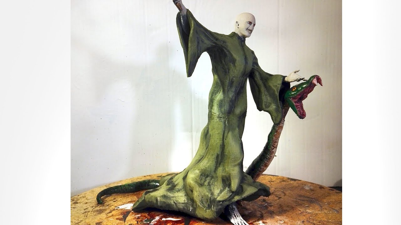 Voldemort and Nagini figure sculpture - painting old figure that I made ...