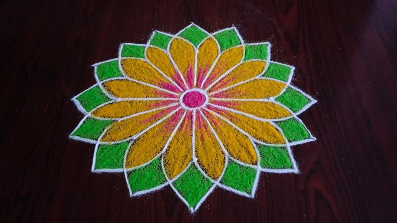 Traditional Sankranthi Special rangoli designs with (3) dot's... - YouTube