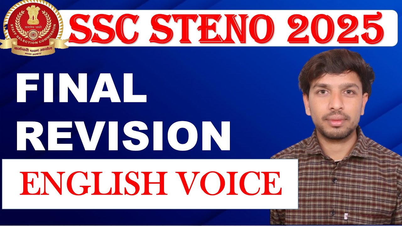 SSC STENOGRAPHER 2024 || SSC STENO ENGLISH CLASSES | VOICE # ...