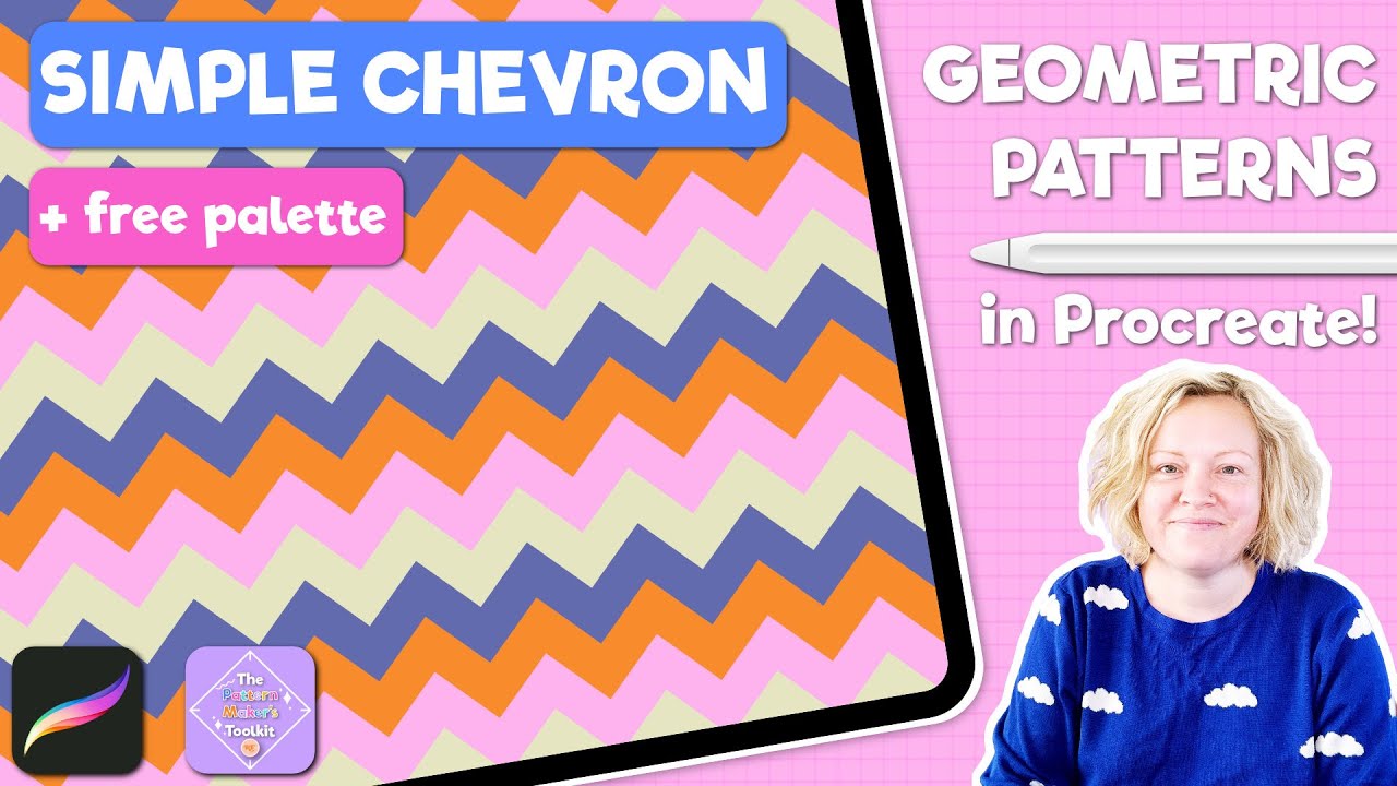 Simple Chevron Pattern in Procreate | Easy Geometric Design + Free ...
