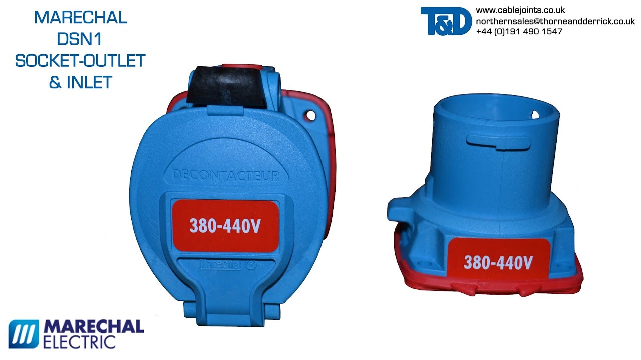 Marechal DSN1 Socket-Outlet & Inlet - Decontactor GRP Industrial Plugs ...