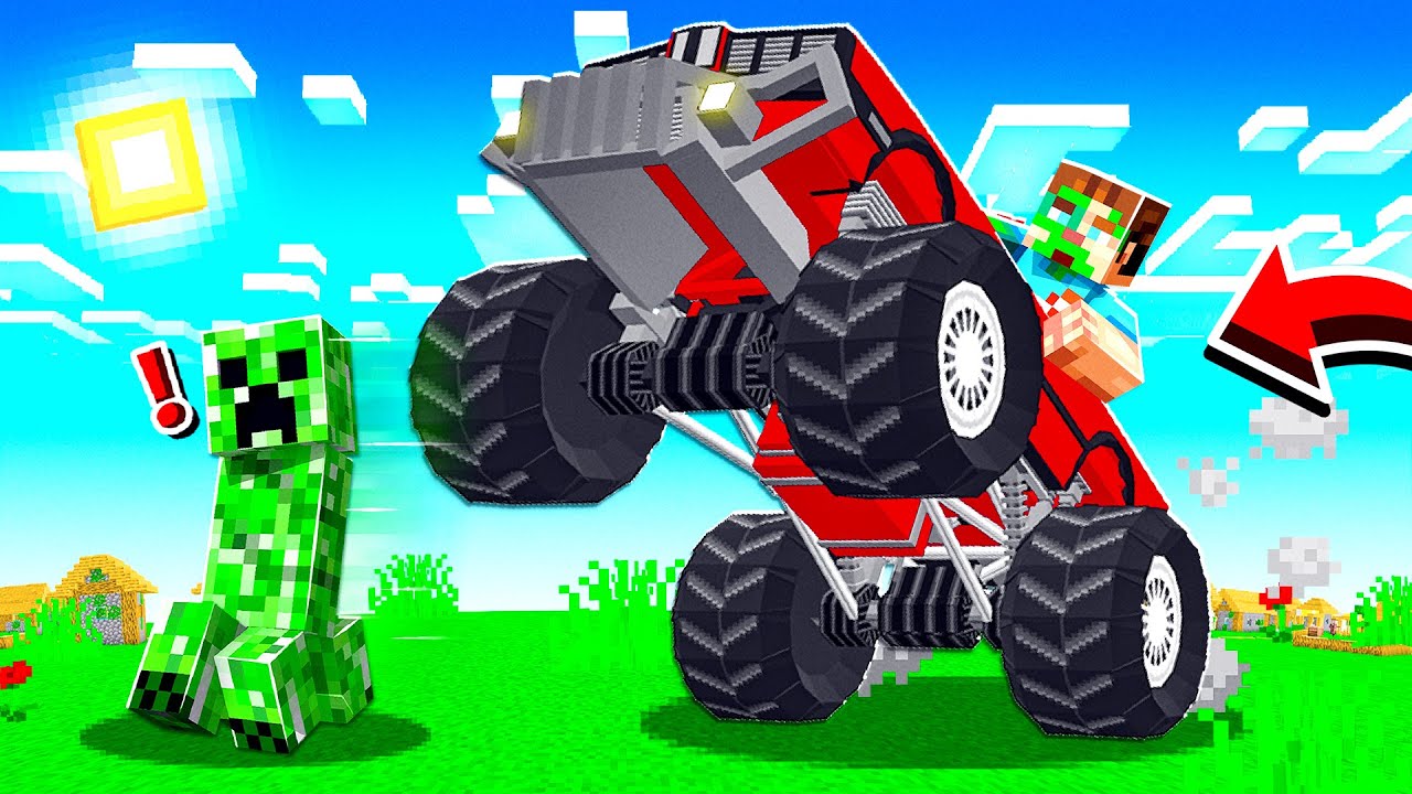 EXPLODING MINECRAFT WITH MY MONSTER TRUCK! - YouTube