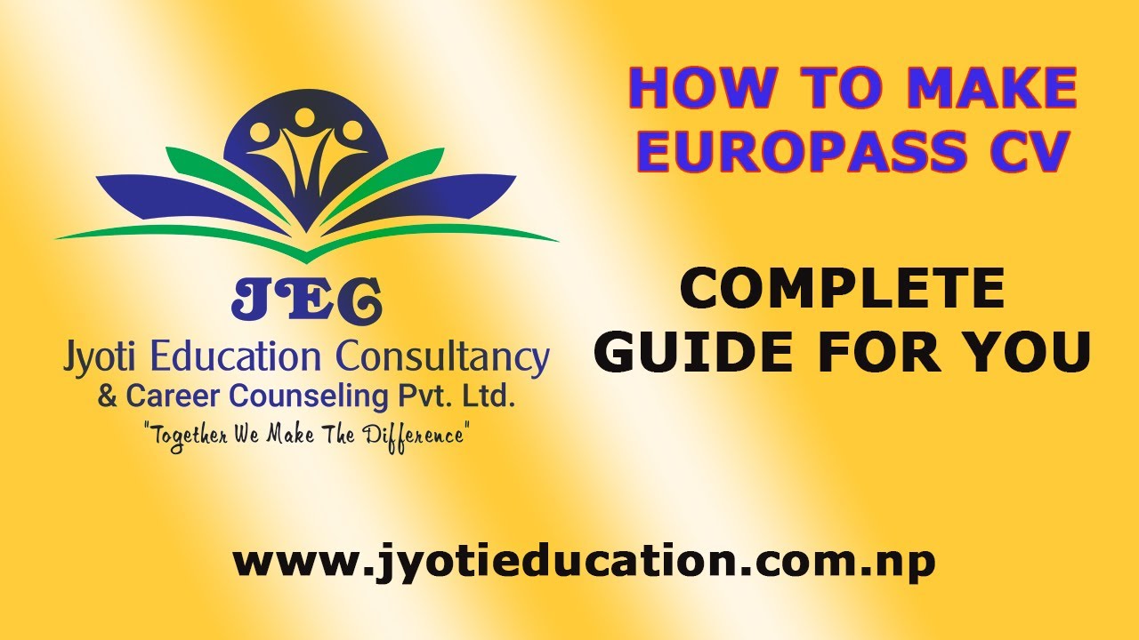 How to make Europass CV | Euro pass CV | Watch Full Video - YouTube