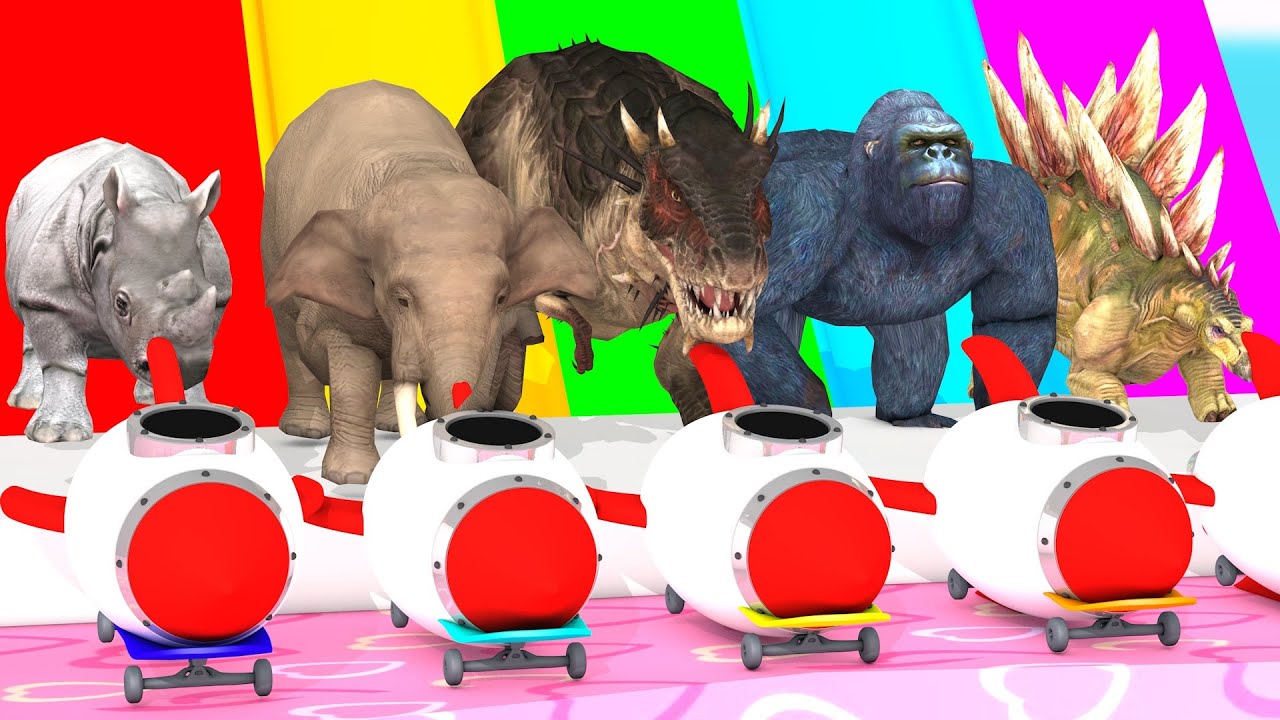 Gorilla Tyrannosaur Elephant T-rex Hippo Guess The Right Door ESCAPE ...