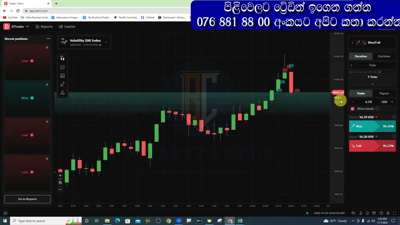 Binary Deriv Risefall 100 Wining Strategy Sinhala Ep 74 Youtube 9585