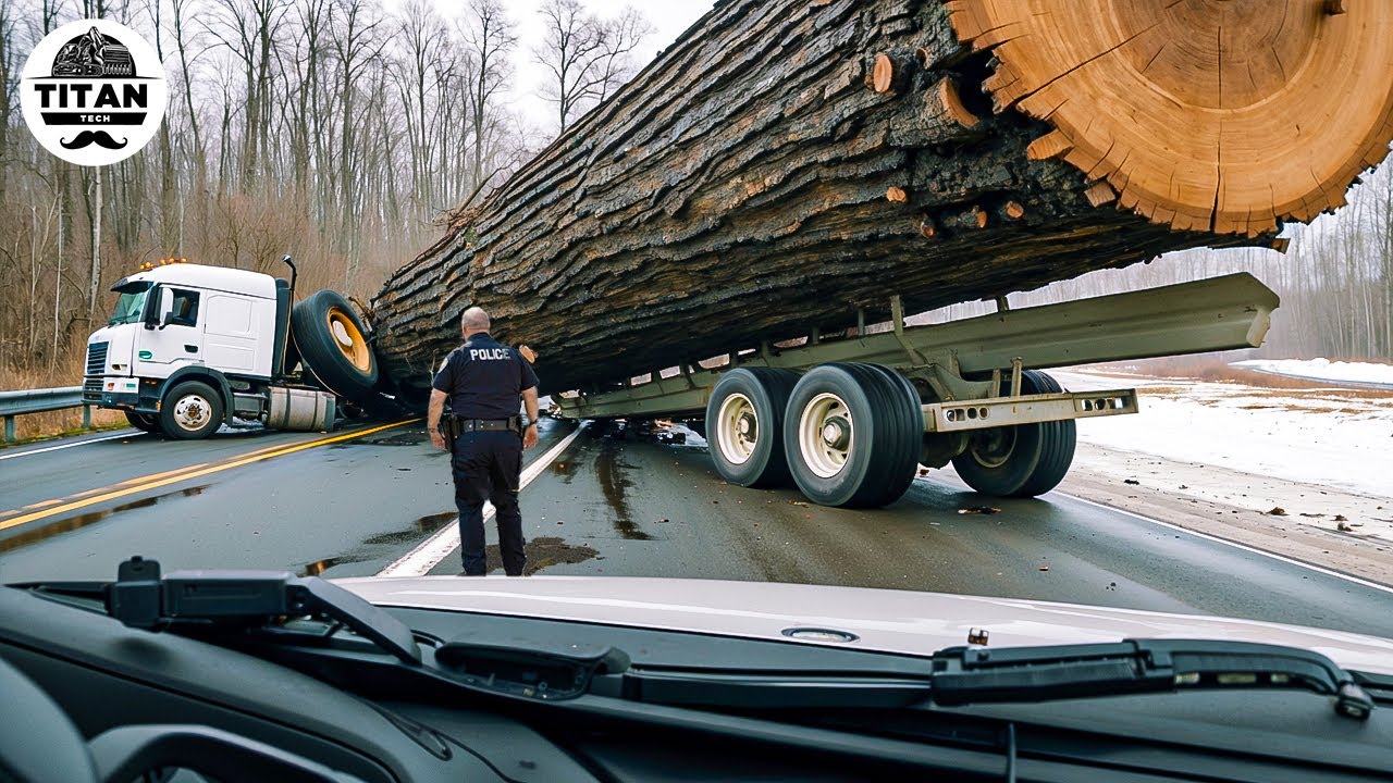 Extreme Dangerous Big Logging Wood Truck Driving Skill | Fastest ...