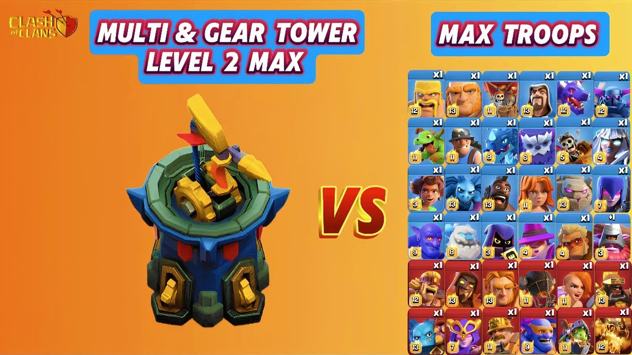 MULTI- GEAR TOWER vs TROOPS !!! | Clash Of Clans #coc #challenge - YouTube