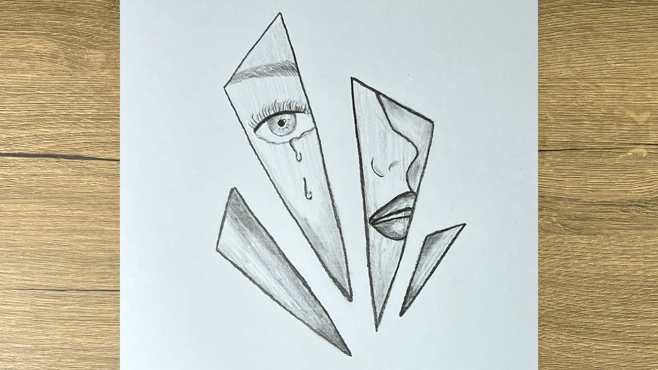 How to Draw a Girl on a Broken Mirror || Drawing Tutorial || Easy ...