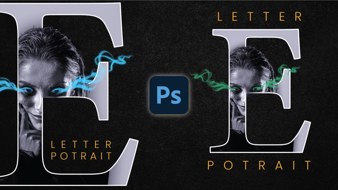 (E) Letter Portrait Design Tutorial in Photoshop - YouTube