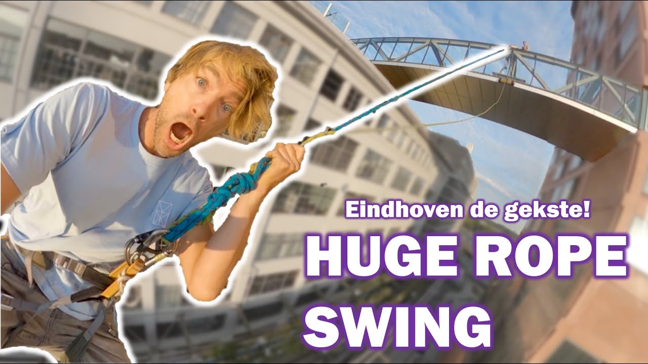 HUGE ROPE SWING in the middle of the city - YouTube