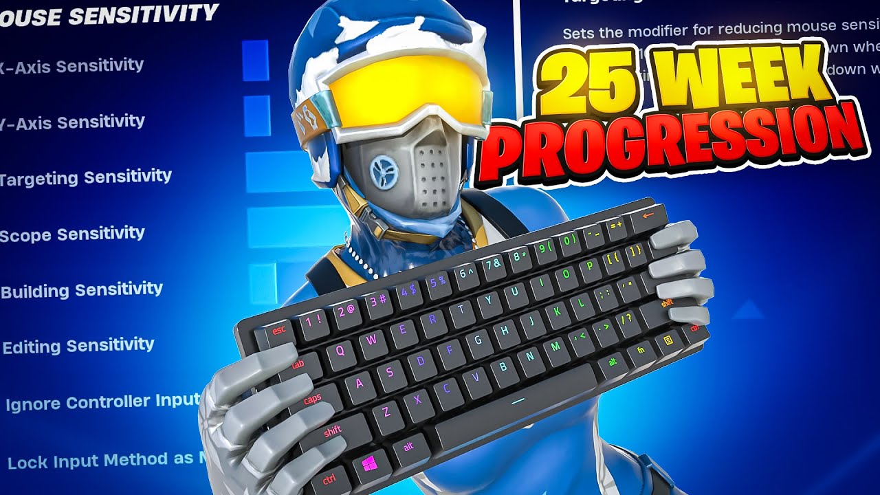 25 WEEK Fortnite Keyboard and Mouse Progression with SETTINGS ...