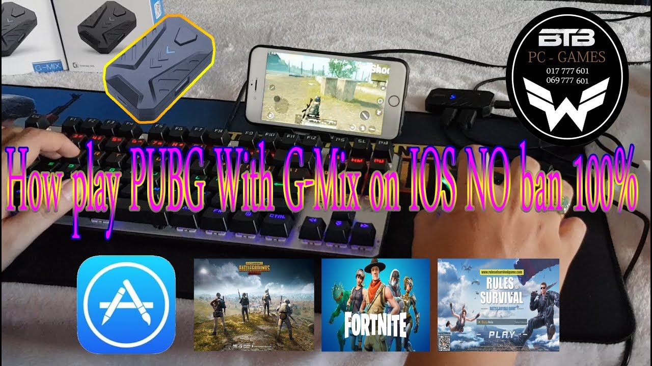 No ban 100% Play PUBG with G-mix on IOS By BTB PC GAMES - YouTube